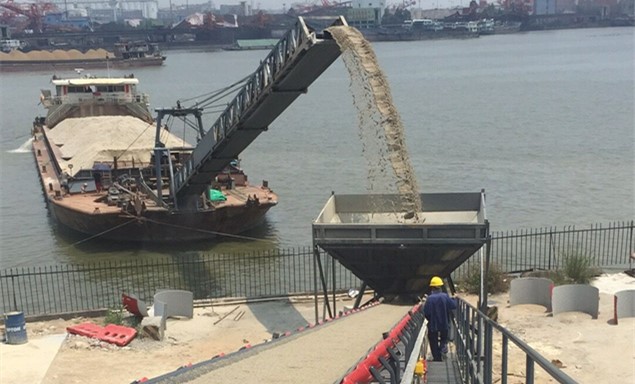 800TPH Sand Carrier Ship Unloading and Warehouse Stacking Conveyor ...