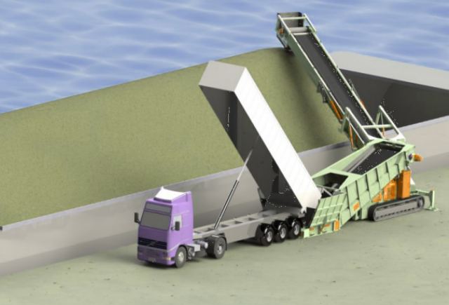 Truck Unloader | Tracked Bulk Reception Feeder - SKE Industries