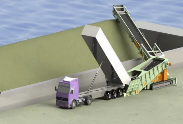 Truck Unloader | Tracked Bulk Reception Feeder - SKE Industries